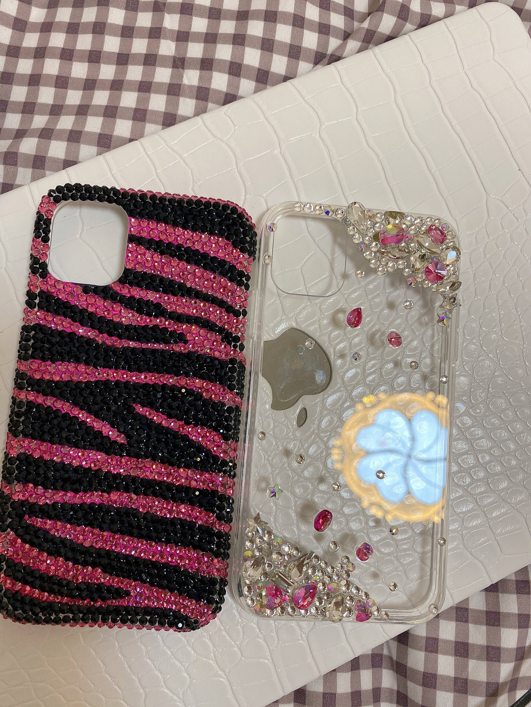 Zebra Print Rhinestone Phone Cases Unique Handcraft Crystal - Etsy