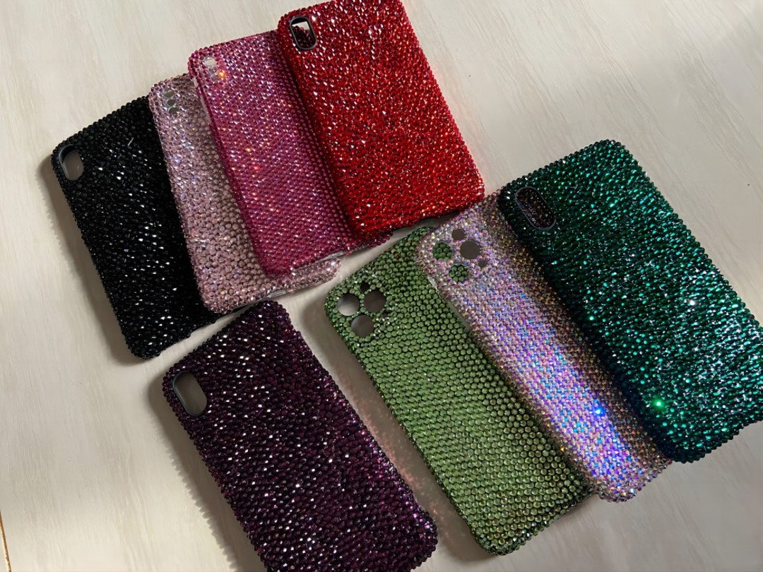 Emerald Green Bling Out Phone Cases Full Sides Protect Back Cover ...