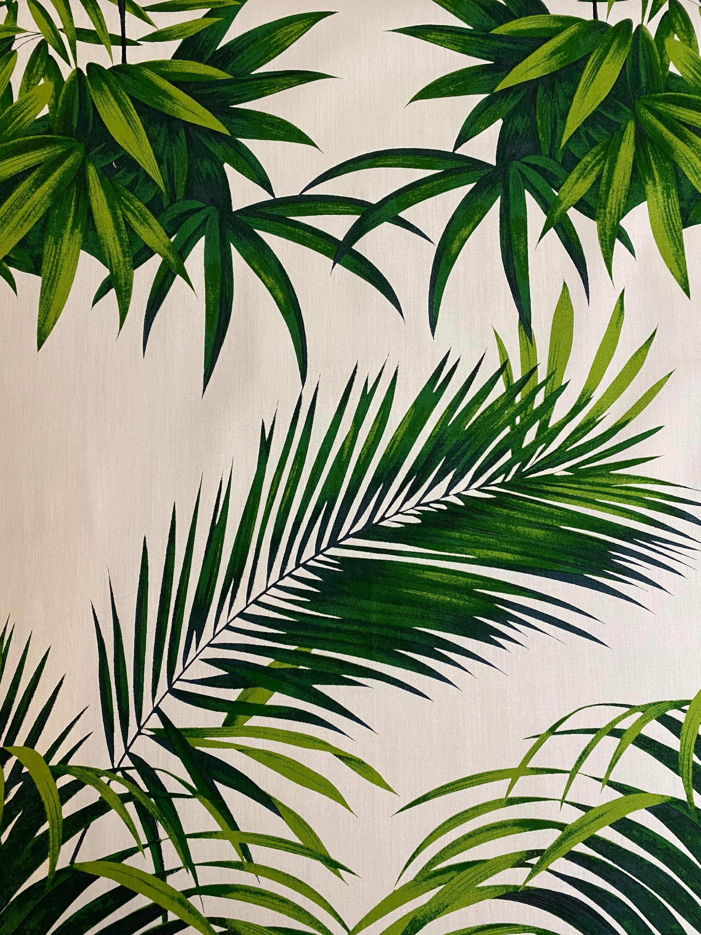 Green & Cream Tropical Palm Trees Leaves Handmade Lampshade | Etsy