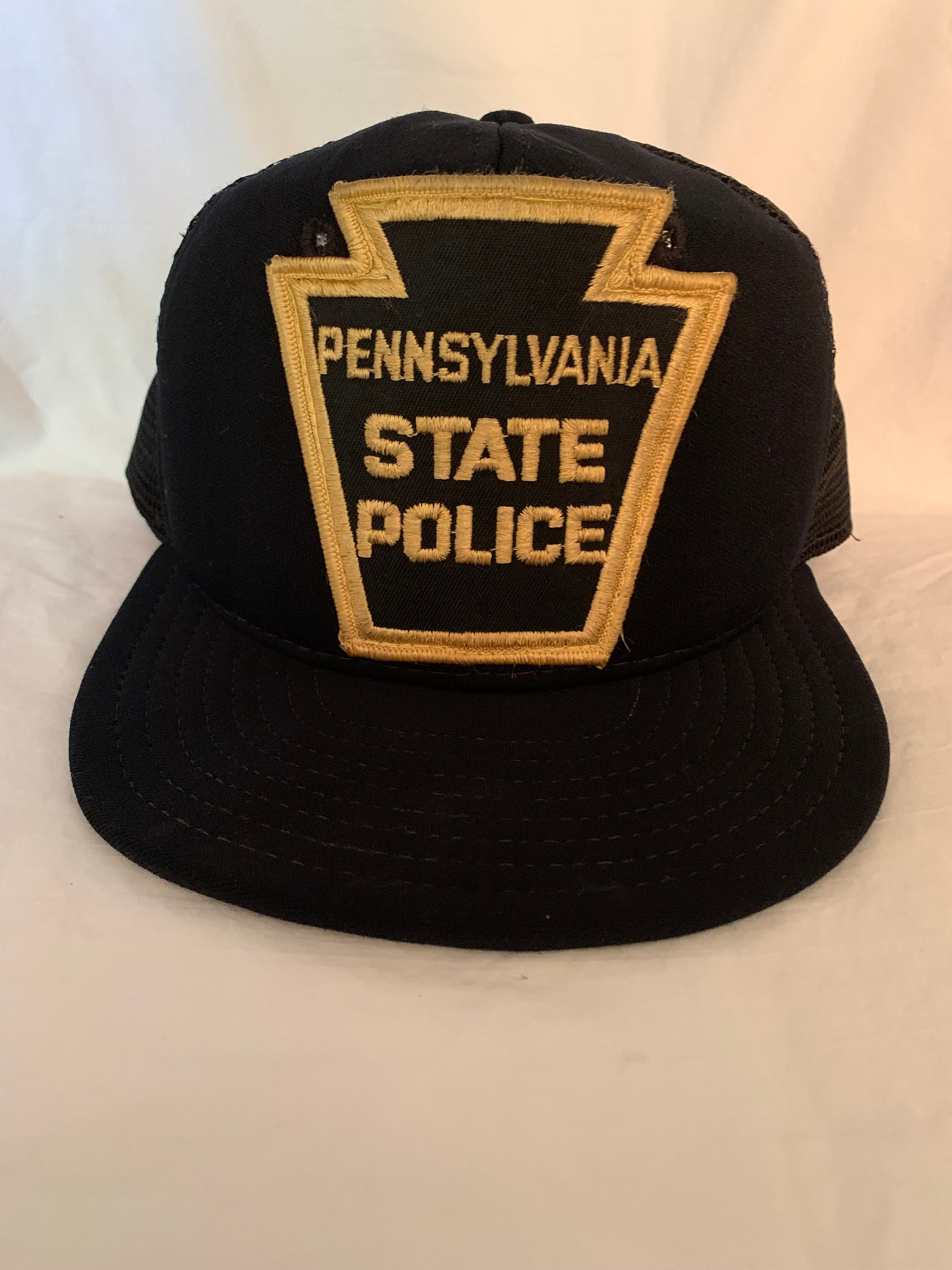 Vintage Pennsylvania State Police Snap Back Trucker Hat Keystone Black ...