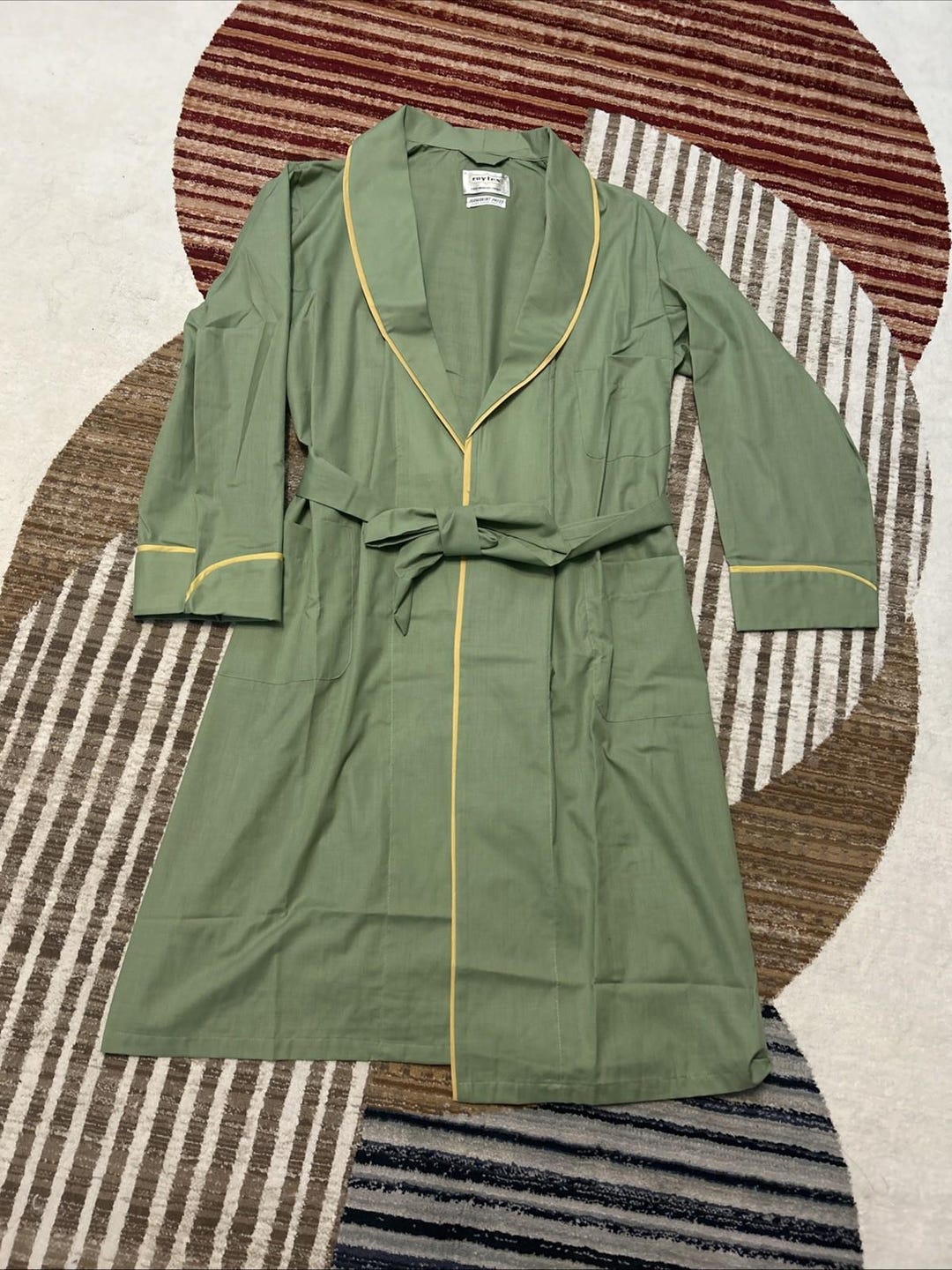 Vintage ROYTEX Robe 60s MODERN Living One Size Cotton Light Smoking ...