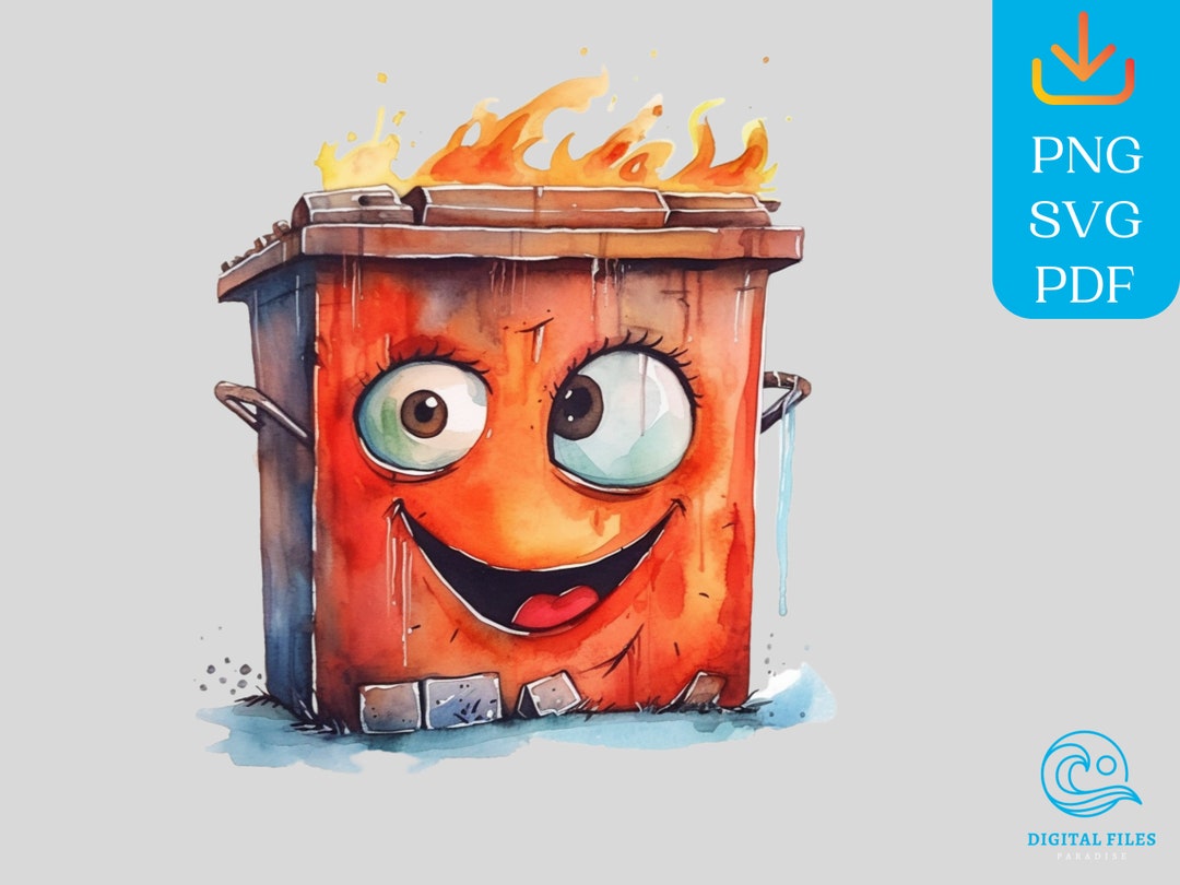 Dumpster Fire Png Digital Art Illustration Dumpsters - Etsy