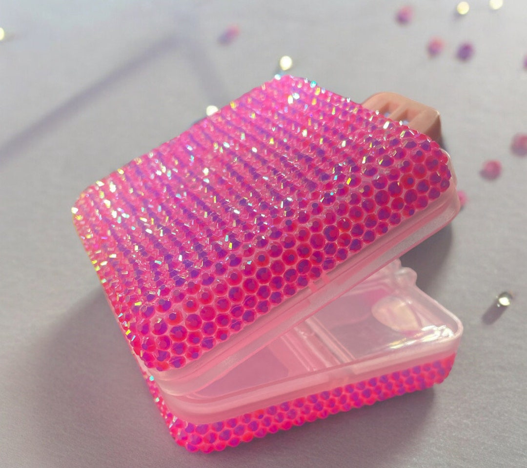 Bedazzled Portable Pill Box Rhinestone Medicine Container Vitamin ...