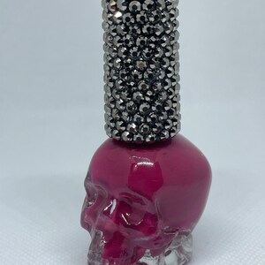 Rhinestone Nail Polish Bling Skull - Etsy
