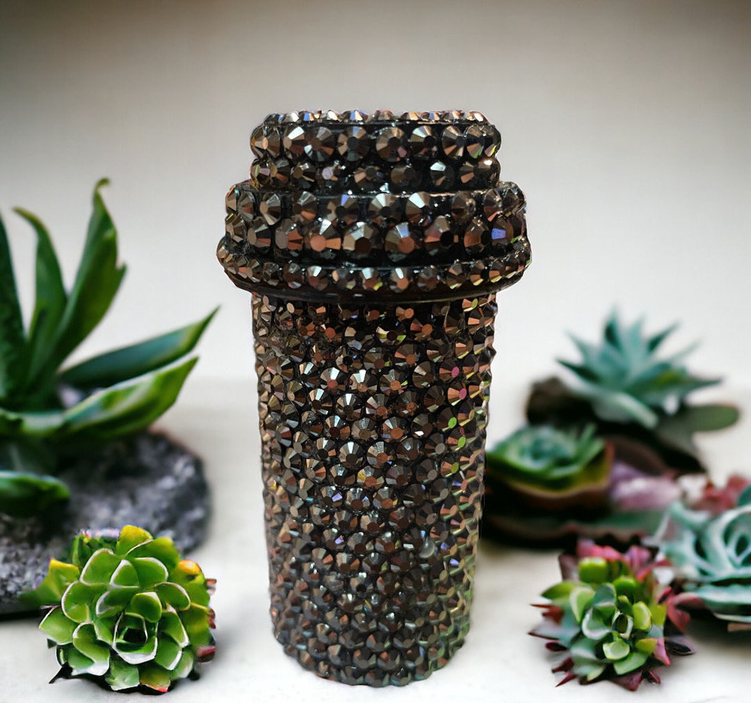 Rhinestone Pill Bottle Black - Etsy