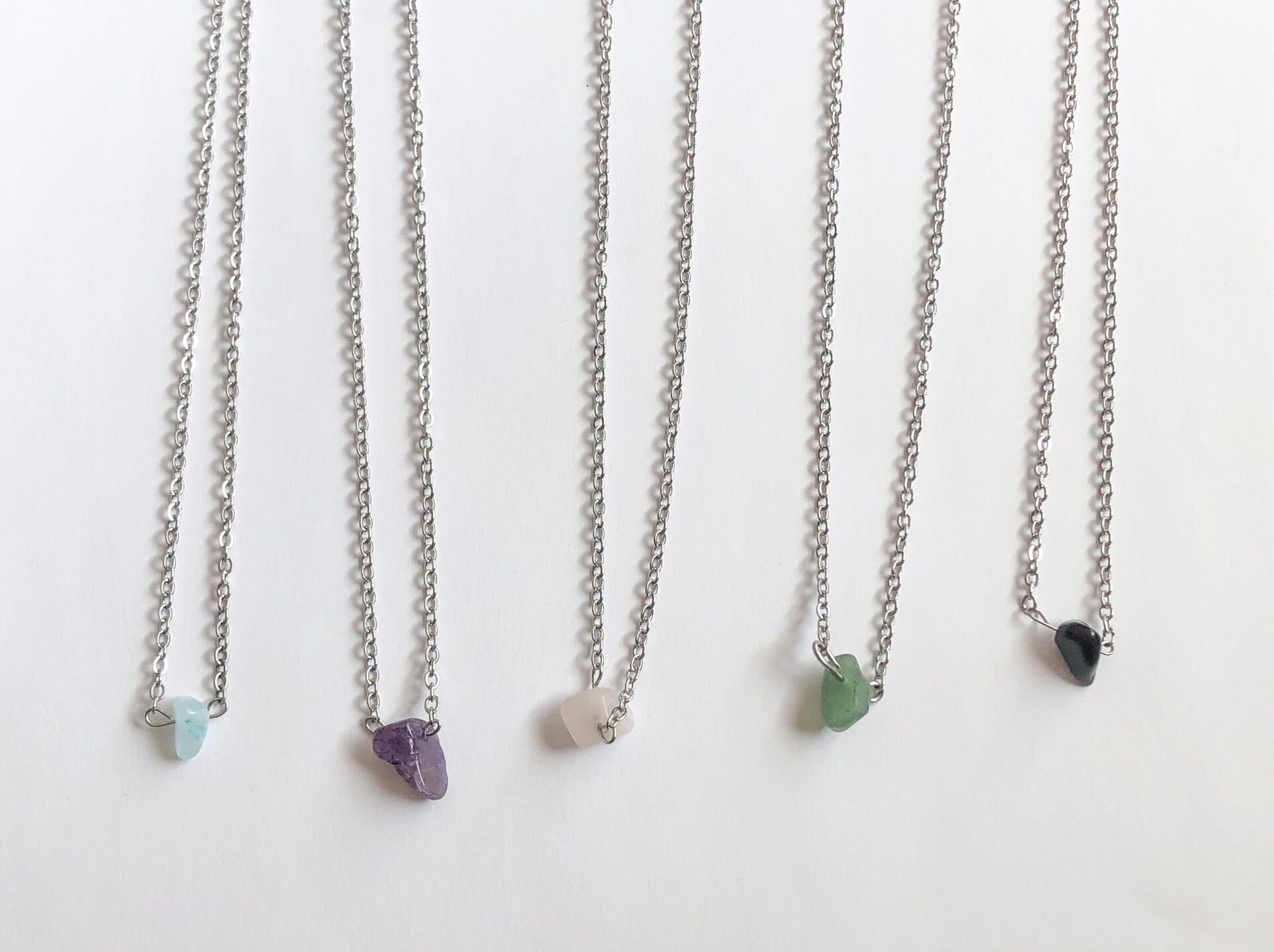 Custom Crystal Necklace / Dainty Crystal Necklace / Tiny Raw | Etsy Canada