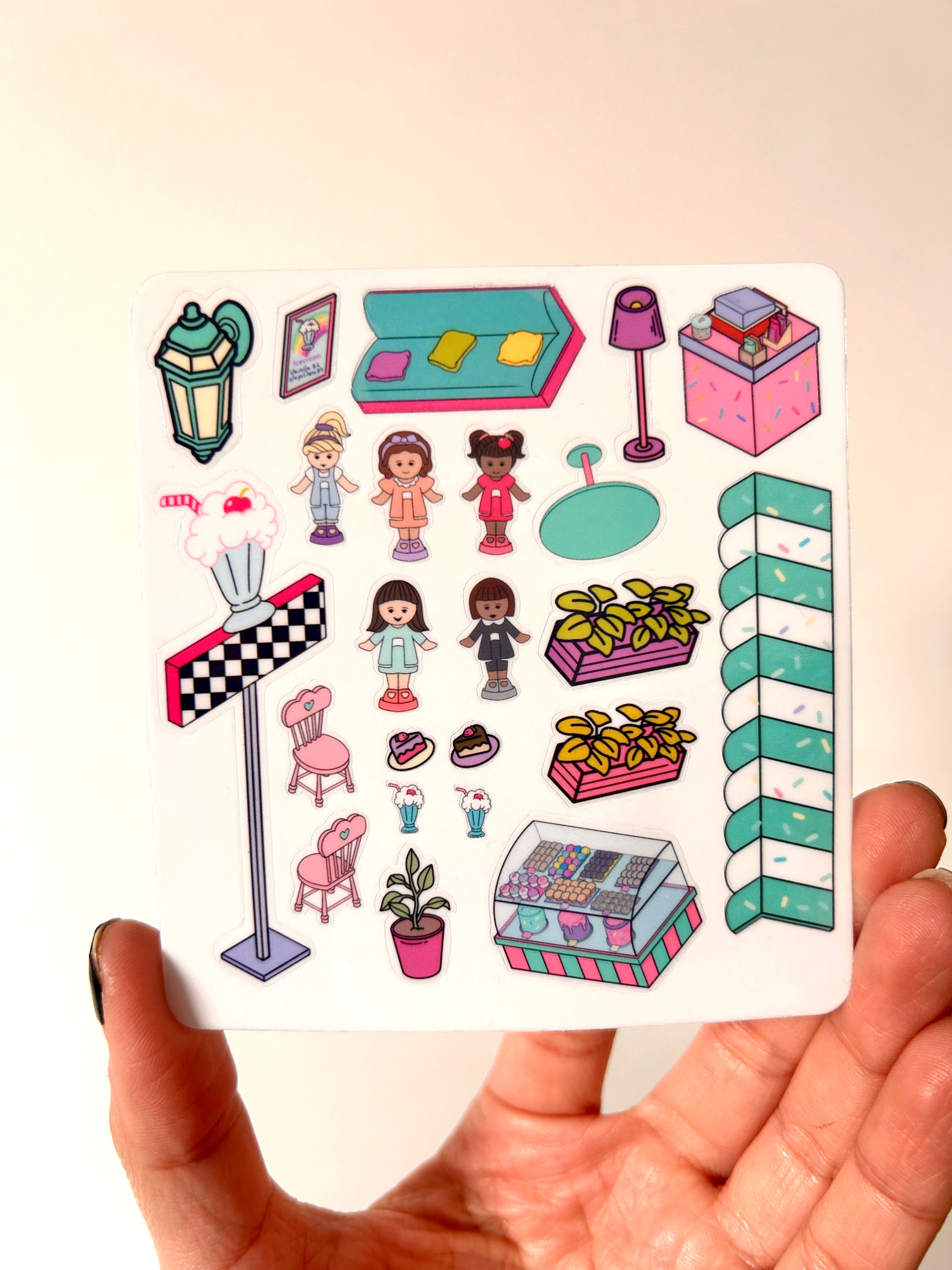 Polly Pocket Sticker Set Interactive Cafeteria - Etsy