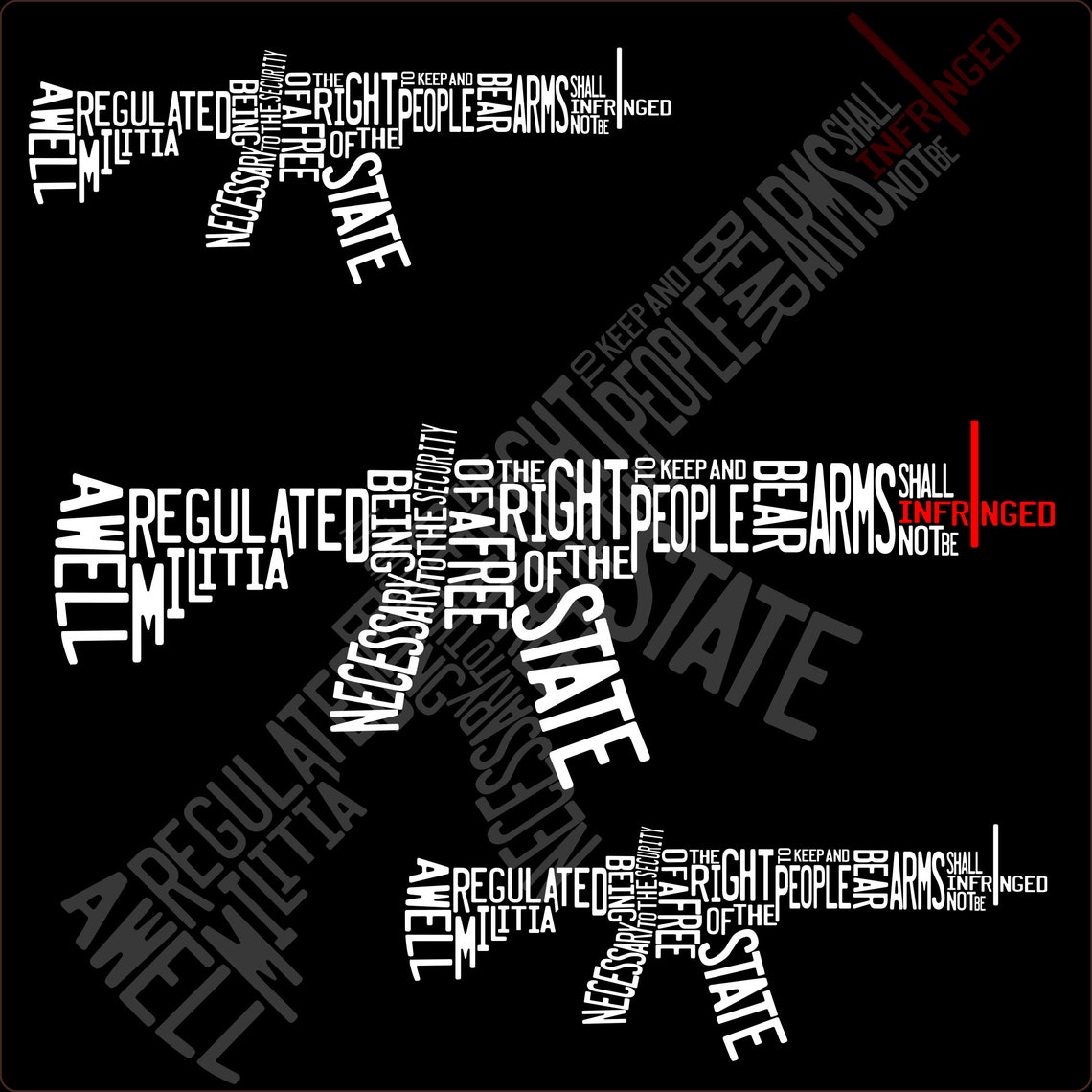2nd Amendment 2A Rifle Shaped Text SVG Vector File Cut File for Cricut ...