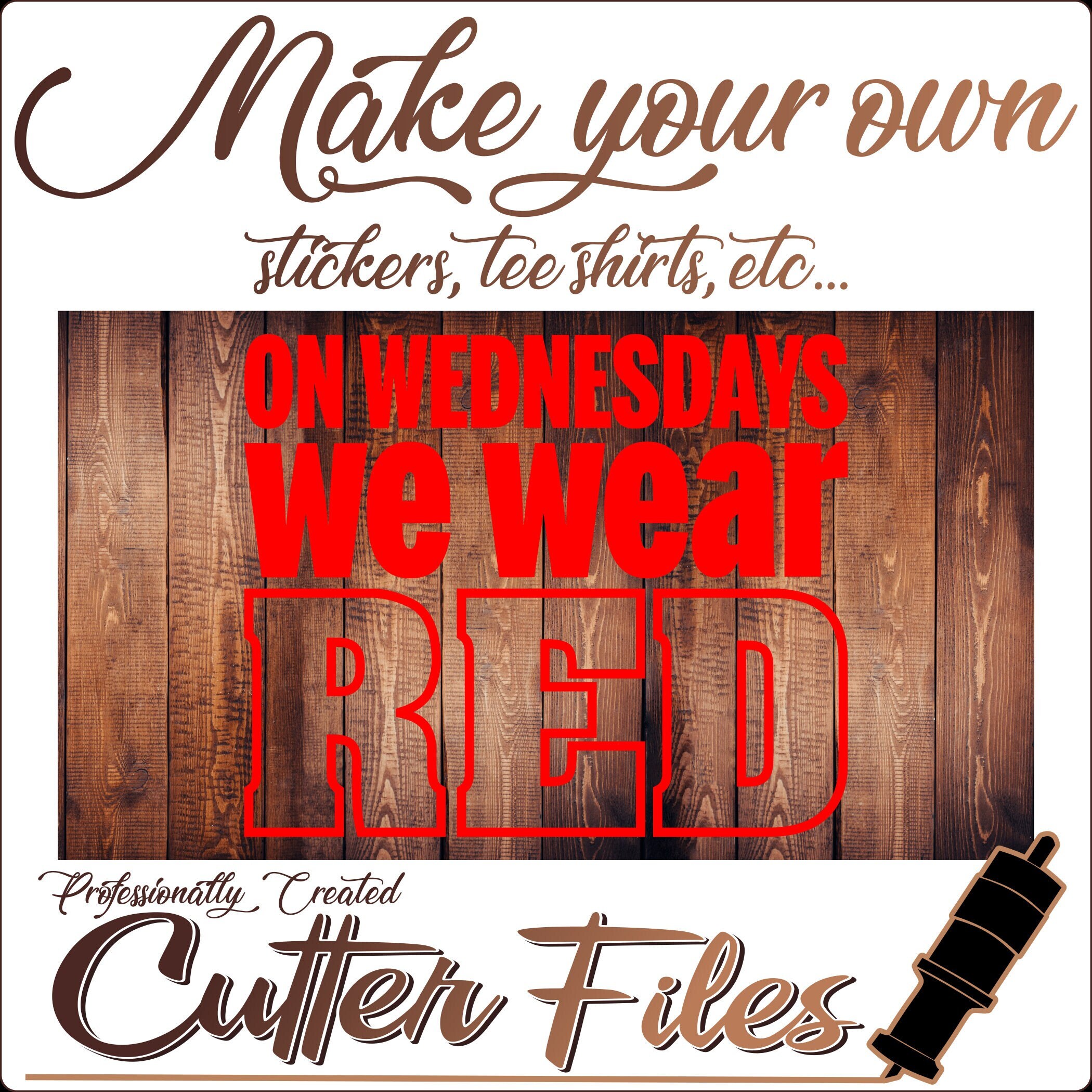 RED Wednesdays Svg Pdf Dxf Png Vector File Cut File Cricut - Etsy