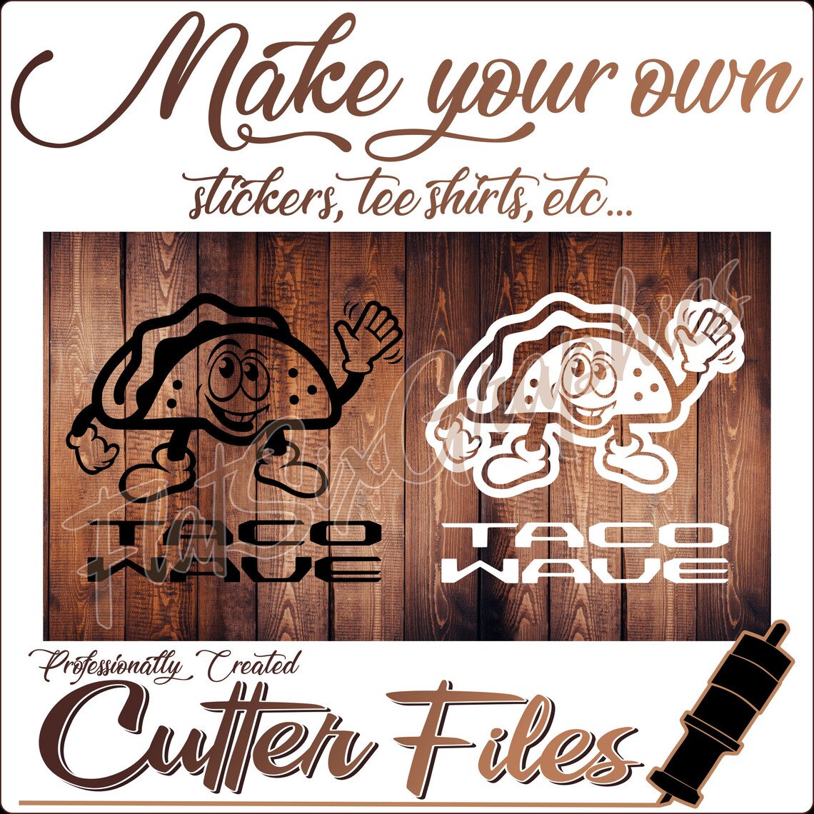Taco Wave SVG Vector File Cut File for Cricut and Silhouette - Etsy