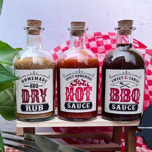 Vintage BBQ Sauce Glass Jar BOTTLE Decorations Fill Yourself Comes ...