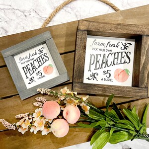 Farm Fresh PEACHES Mini Wood Framed Sign Georgia Peach TIERED TRAY ...
