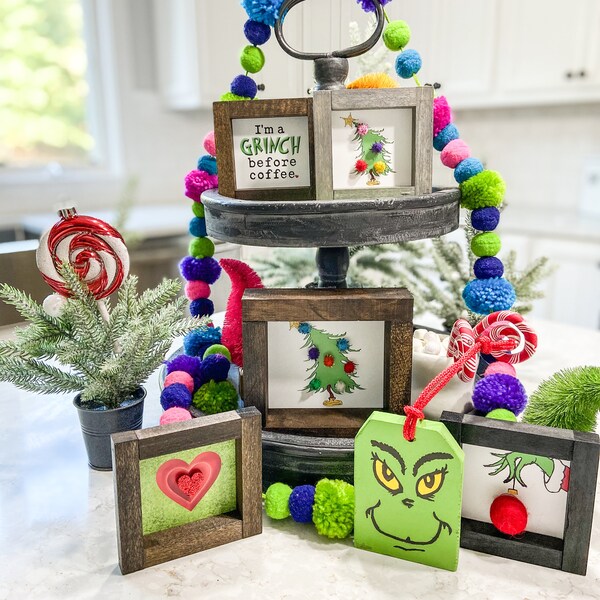 Grinch Tiered Tray Decor - Etsy