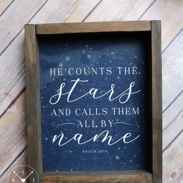 He Counts the Stars and Calls Them by Name - Etsy