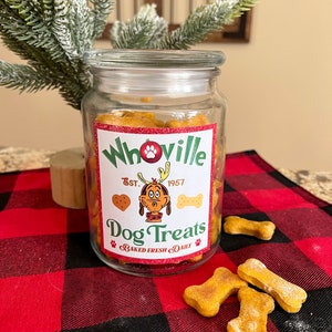 WHOVILLE Dog Treats STICKER Label | Sticker Only | 2 Size Options 2.4 ...