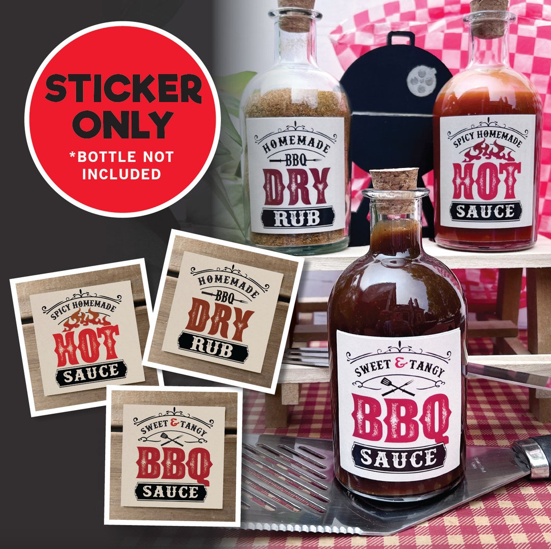 BBQ, HOT SAUCE & Dry Rub Label Only | Easy-to-peel Sticker ...