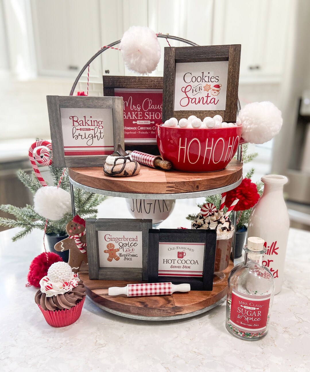 Mrs. CLAUS' BAKE SHOP Mini Wood Framed Signs Farmhouse - Etsy