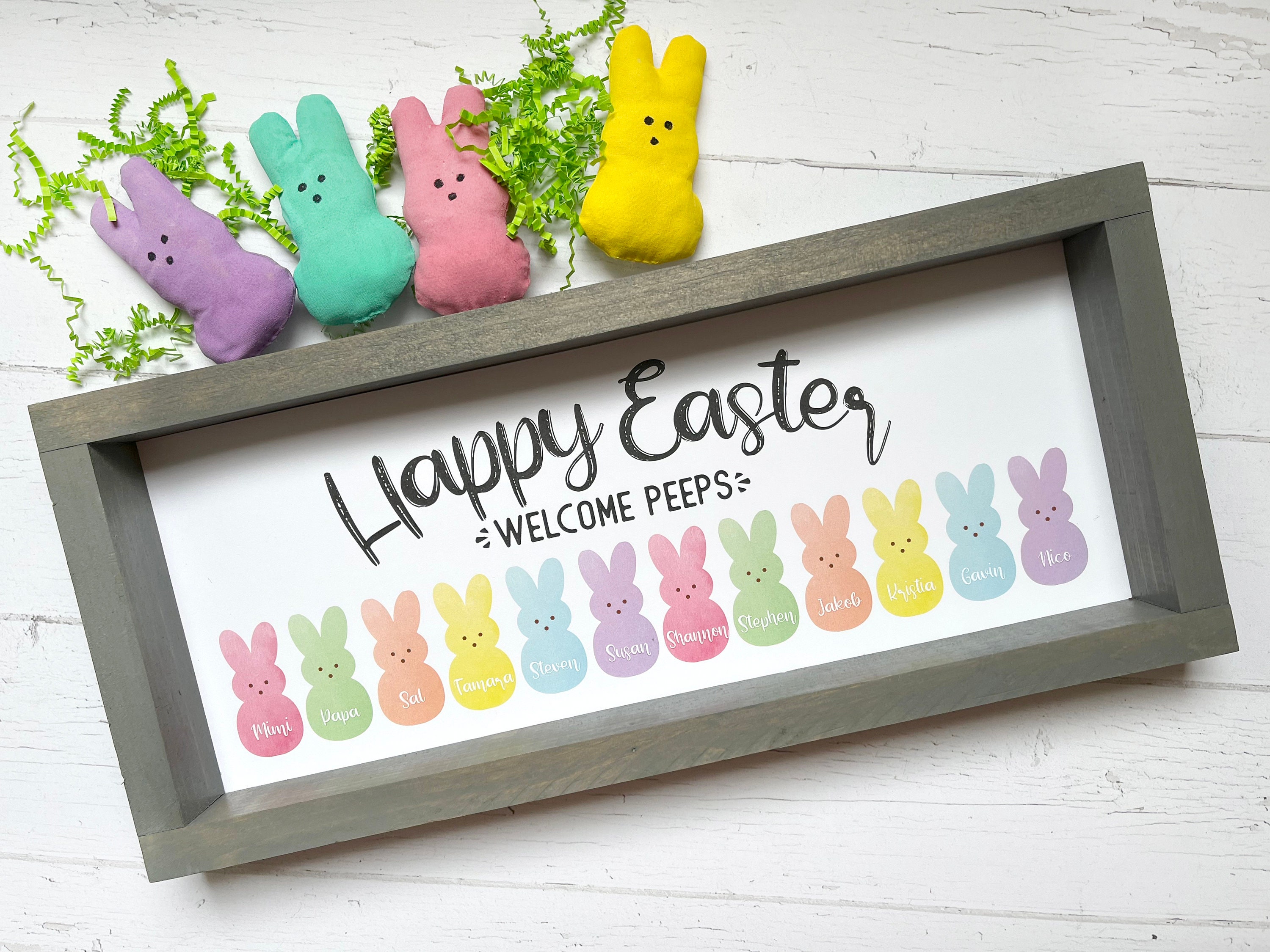 Custom PERSONALIZED PEEPS FAMILY Wood Framed Sign or Mounted - Etsy