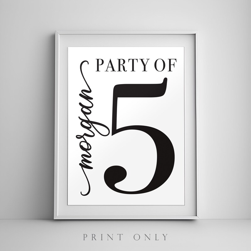 Party of 4 Sign - Etsy