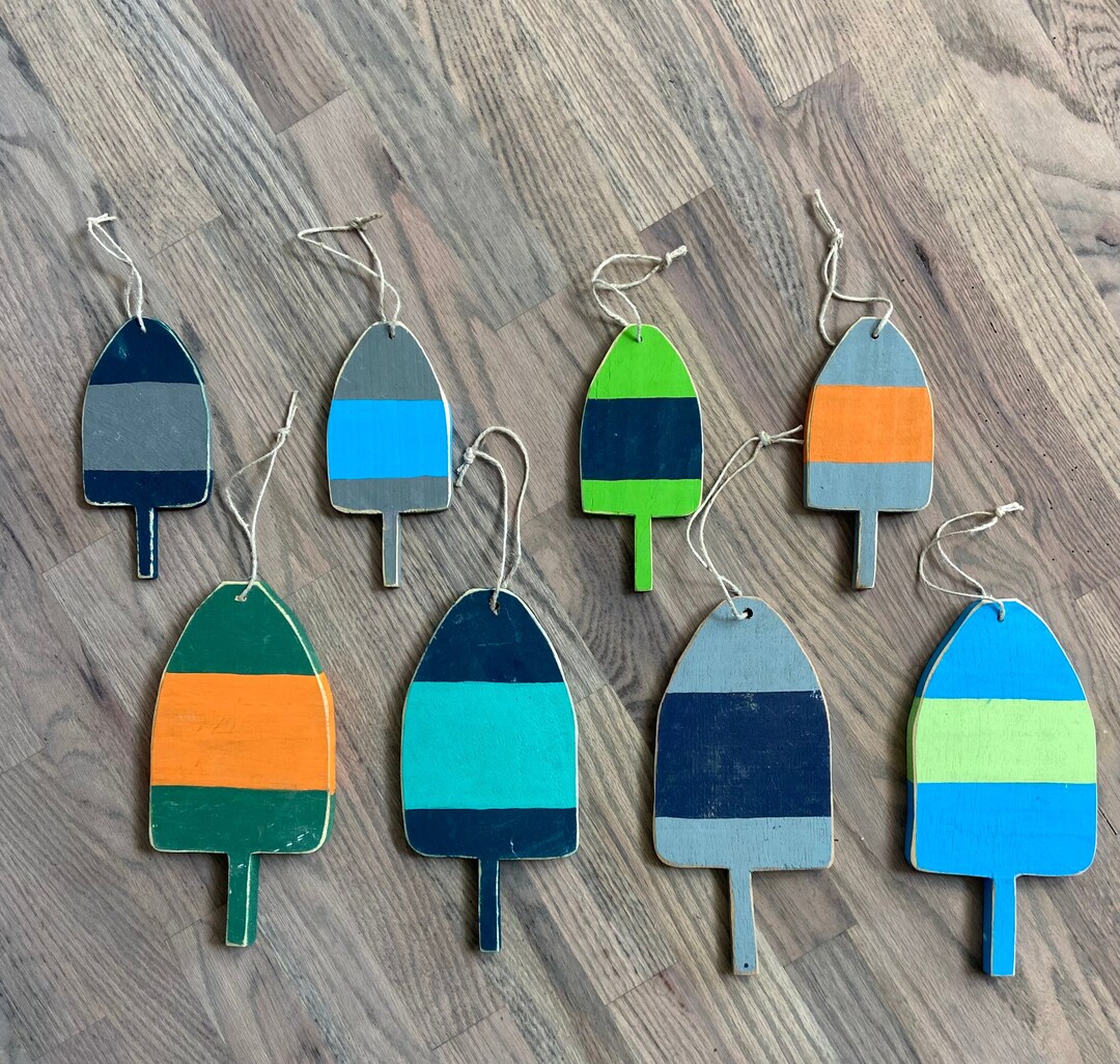 Hand Cut Painted WOODEN BUOYS RECLAIMED Buoy Art Hanging - Etsy