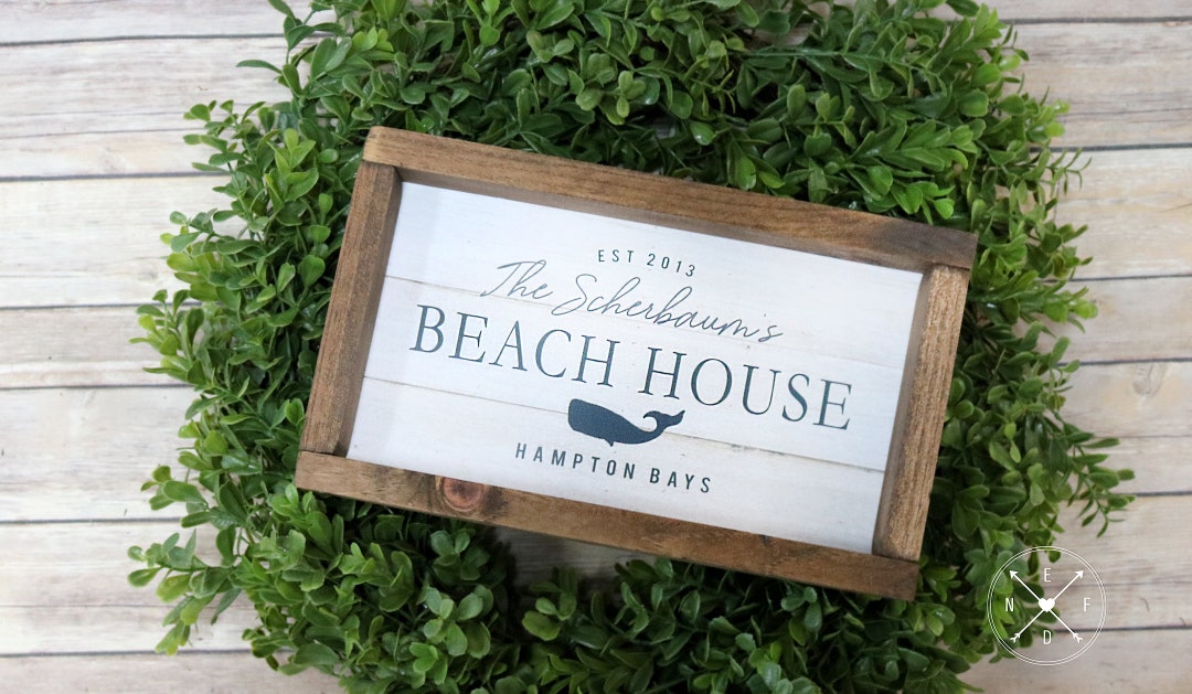 PERSONALIZED Family Name BEACH HOUSE Wood Sign 7.5x12.5 Beach House ...