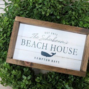 PERSONALIZED Family Name BEACH HOUSE Wood Sign 7.5x12.5 Beach House ...