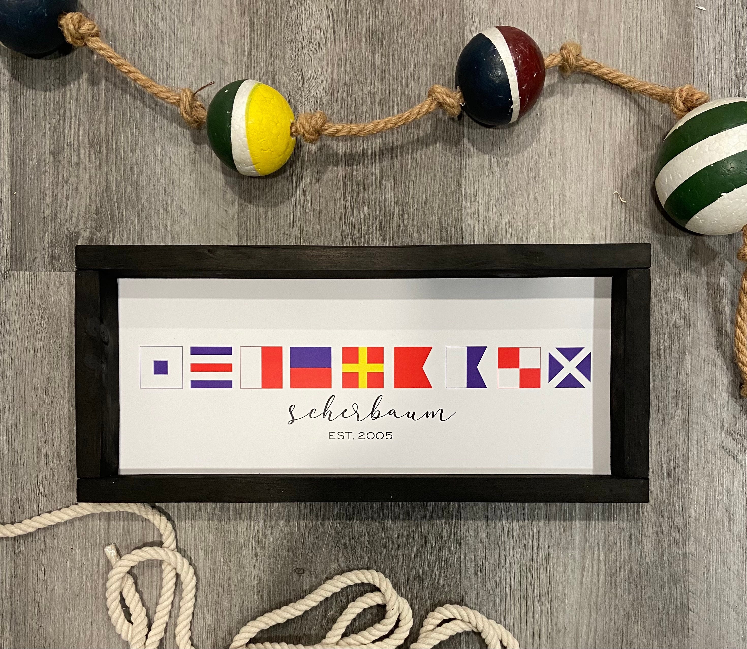 Custom PERSONALIZED NAUTICAL FLAG Letters Family Name Wood - Etsy