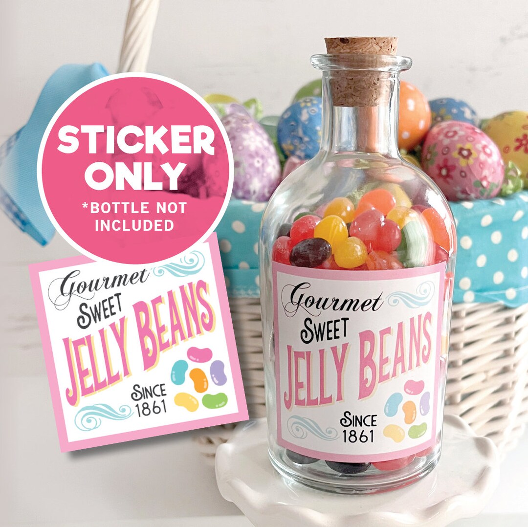 Vintage JELLY BEANS Sticker Label Only | Easy-to-peel Sticker ...