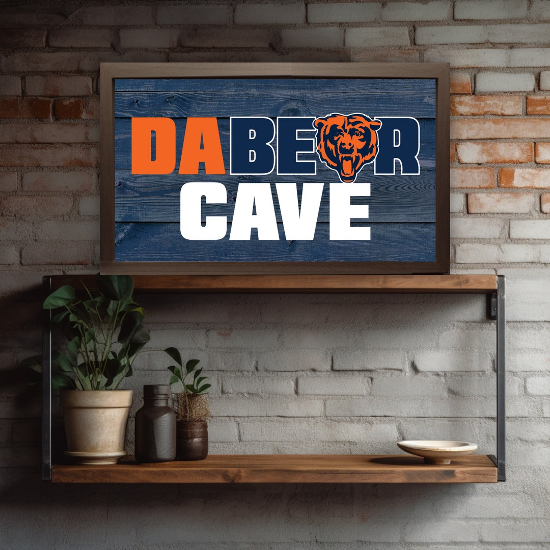 DA BEAR CAVE Sports Sign Chicago Bears Lover Sign Home Decor Da Bear ...
