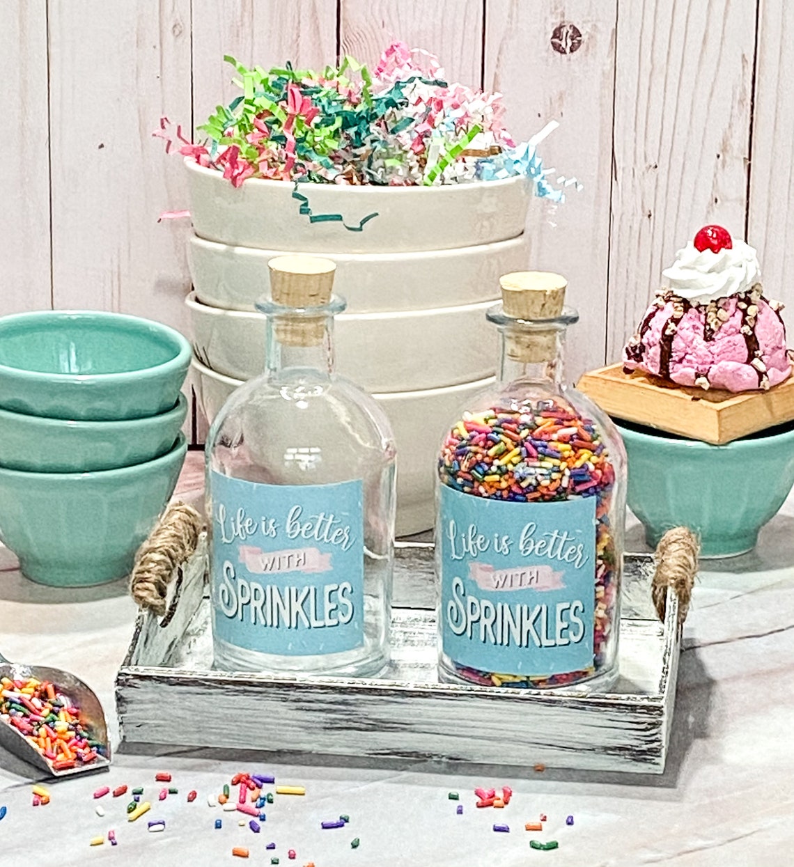 SPRINKLES Glass Jar BOTTLE Decoration | Fill Yourself - Comes Empty ...