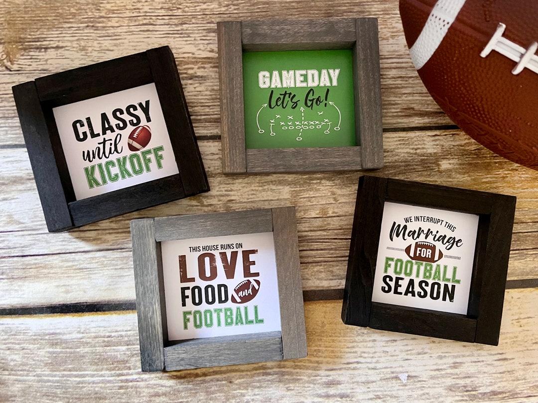 FOOTBALL Themed Mini Wood Signs Football Tailgate Party Funny Signs ...