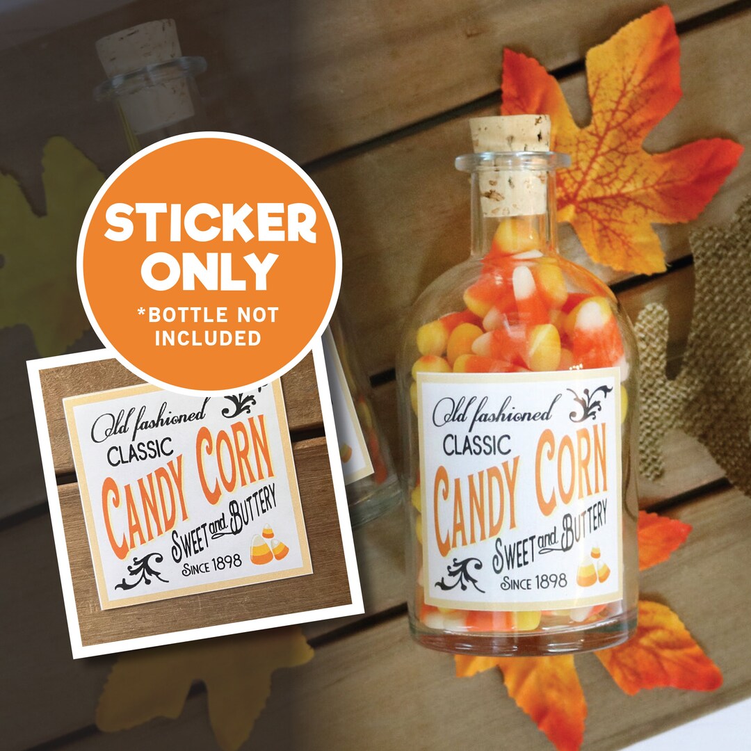 CANDY CORN STICKER Label Only | Easy-to-peel Sticker | Approximately 2. ...