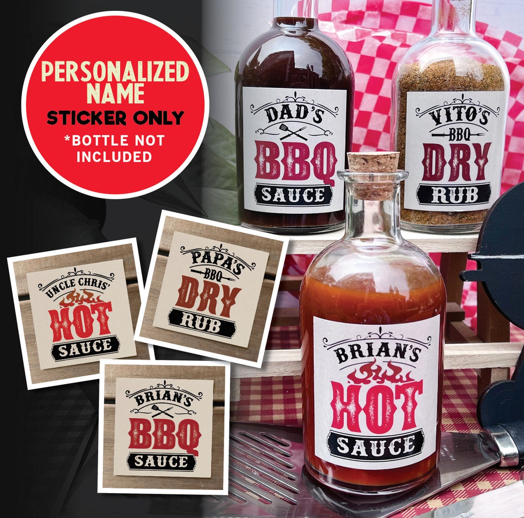 Personalized BBQ, HOT SAUCE & Dry Rub Label Only | Easy-to-peel Sticker ...