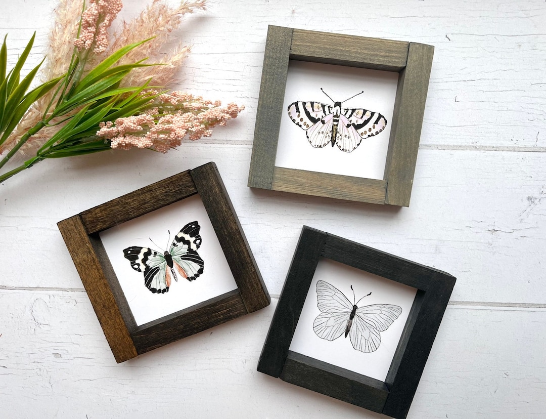 BUTTERFLY Mini Wood Framed Signs Vintage Spring Butterfly - Etsy