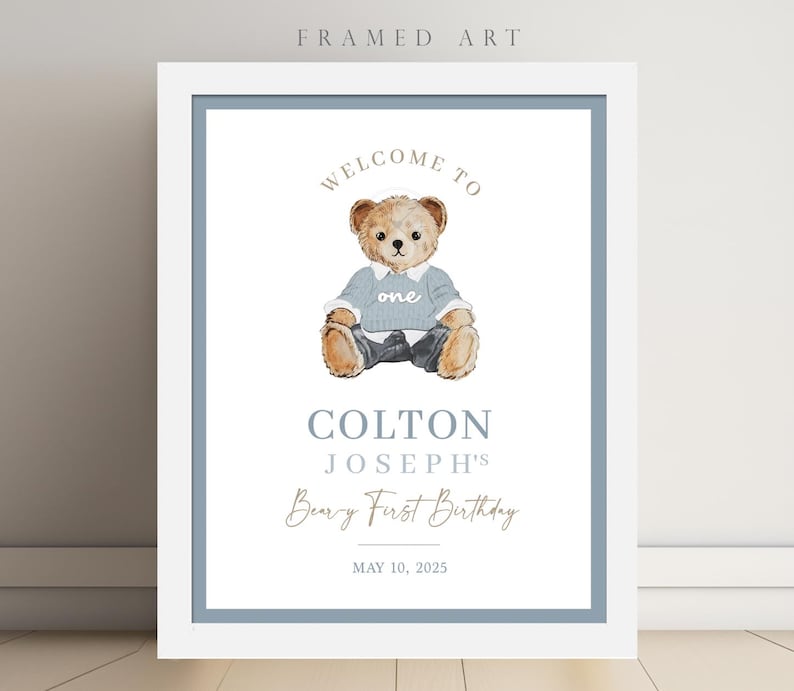 Custom Vintage Bear Welcome Poster | DIGITAL File, Print, Frame or ...