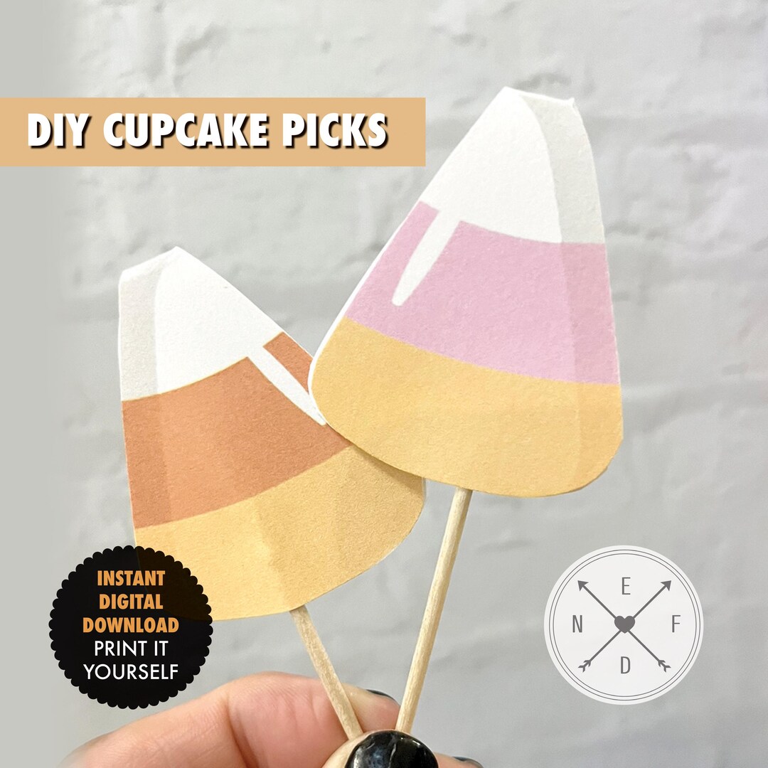 Halloween Candy Corn DiY CUPCAKE Picks Nur DIGITALE Datei Halloween ...