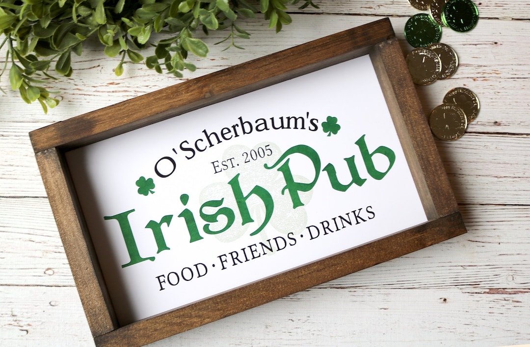 PERSONALIZED Name IRISH PUB Wood Sign Mulitple Sizes St. - Etsy