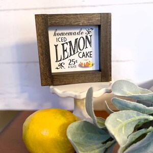 Iced LEMON CAKE Themed Mini Wood Framed SIGNS Lemon Pound Cake Sign ...