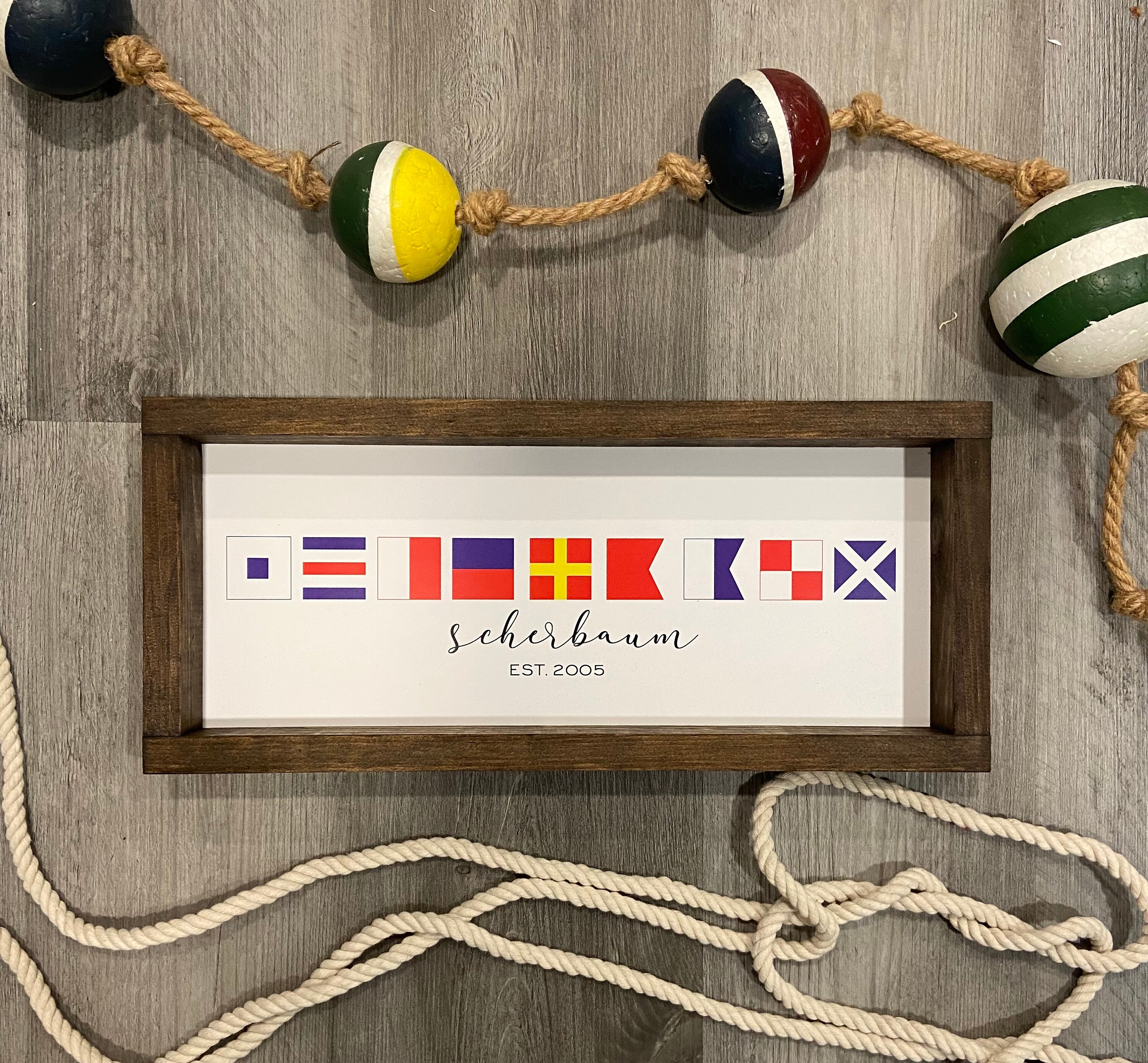 Custom PERSONALIZED NAUTICAL FLAG Letters Family Name Wood - Etsy