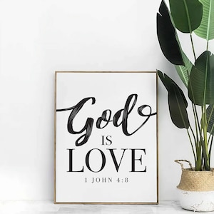 GOD is LOVE | 1 John 4:8 | Bible Verse Art PRINT | Multiple Sizes ...