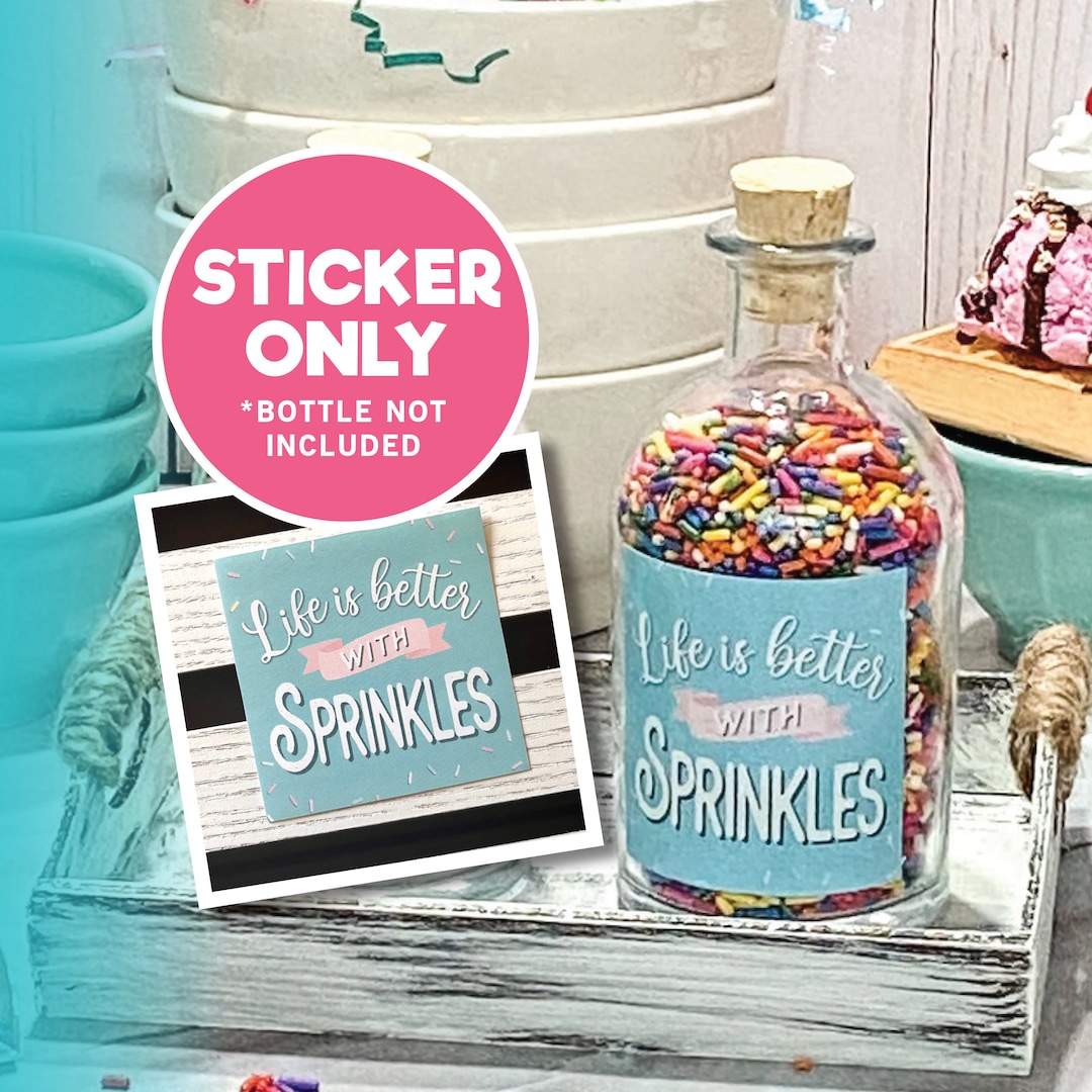Ice Cream SPRINKLES Sticker Label Only | Easy-to-peel Sticker ...