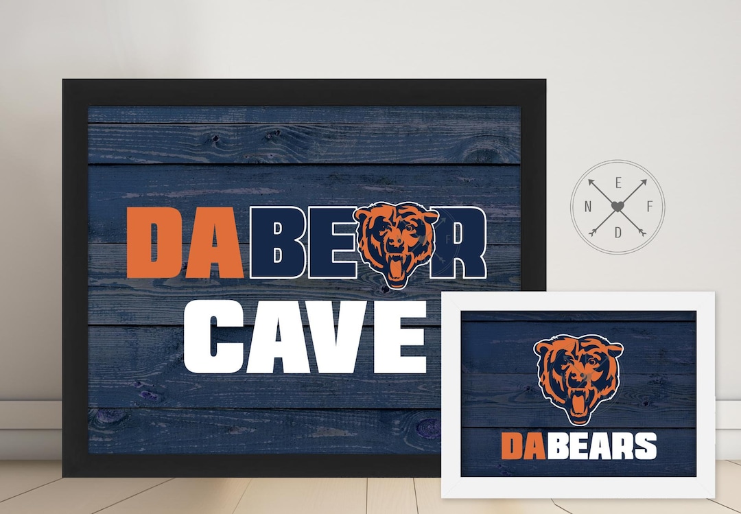 DA BEAR CAVE Sports Sign | Chicago Bears Lover Sign Home Decor | Da ...
