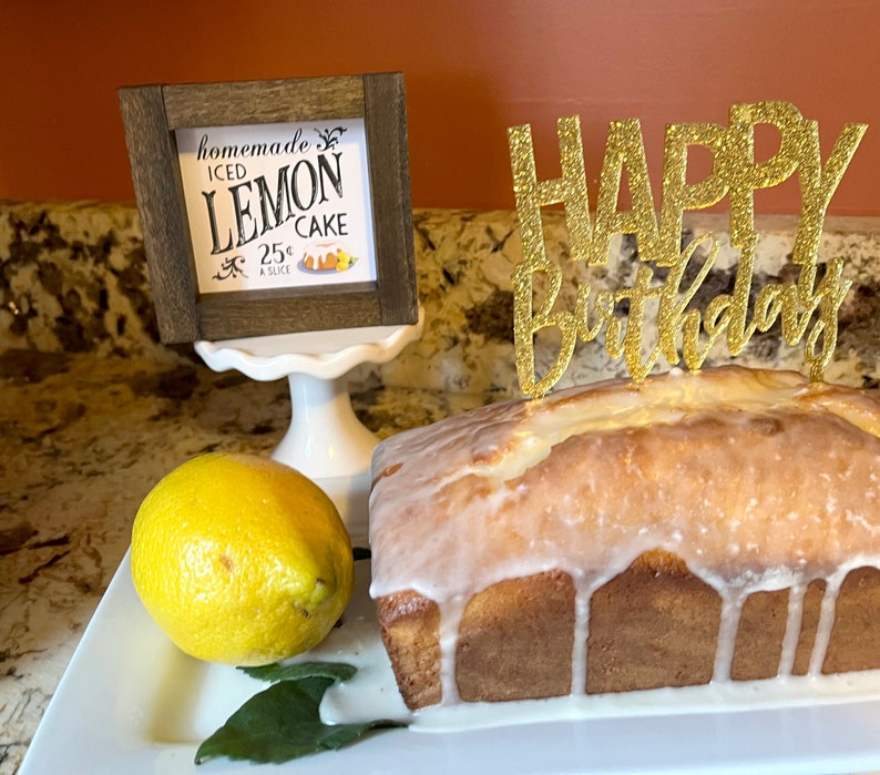 Iced LEMON CAKE Themed Mini Wood Framed SIGNS Lemon Pound - Etsy
