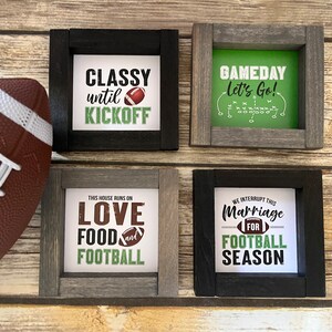 FOOTBALL Themed Mini Wood Signs Football Tailgate Party Funny Signs ...