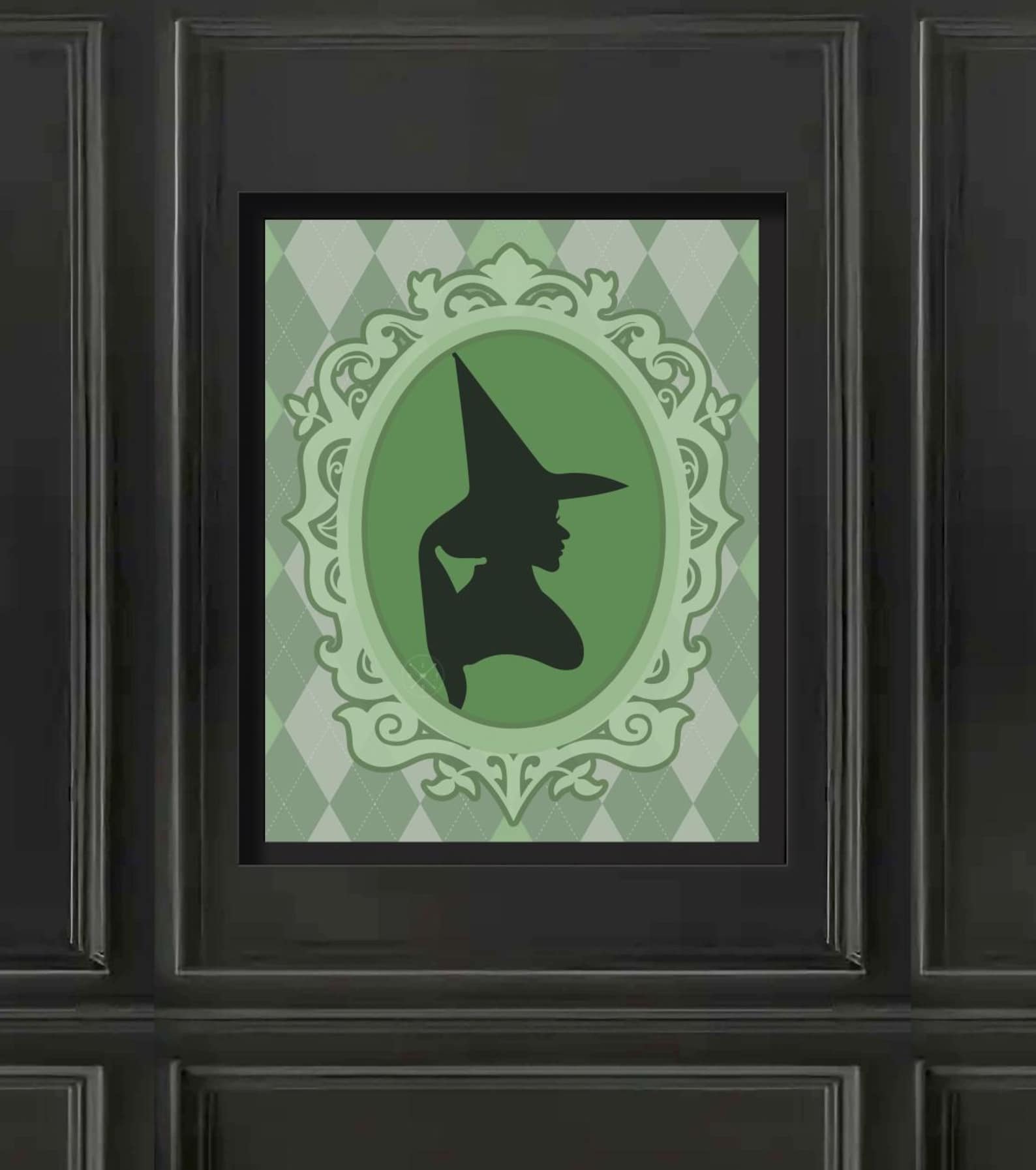 WICKED Inspired ELPHABA and GLINDA Cameo Profile Art Prints | Sold ...