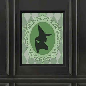 WICKED Inspired ELPHABA and GLINDA Cameo Profile Art Prints | Sold ...