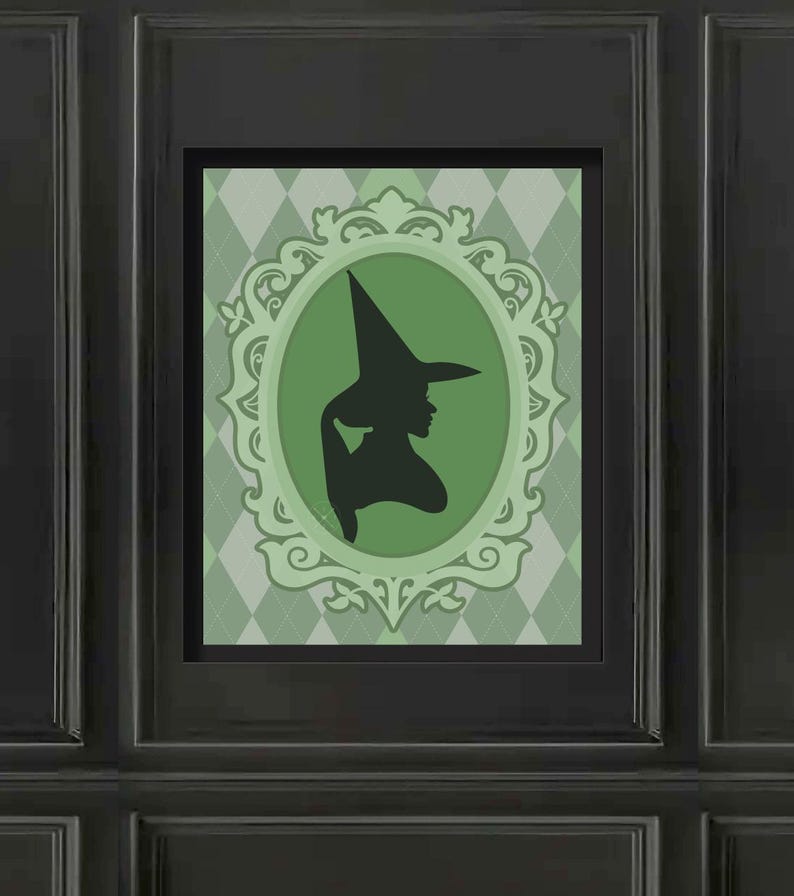 WICKED Inspired ELPHABA and GLINDA Cameo Profile Art Prints | Sold ...