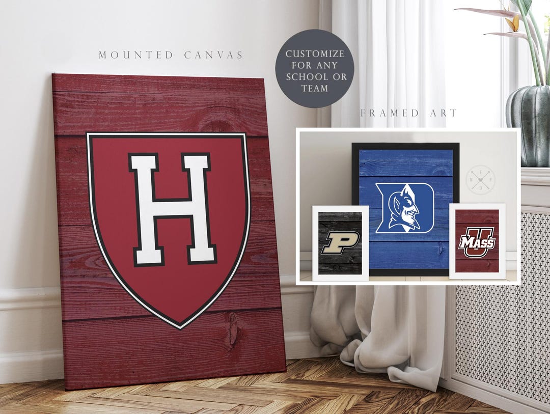 Custom COLLEGE LOGO Gift | Framed, Mounted Canvas, Art Print or Ceramic ...
