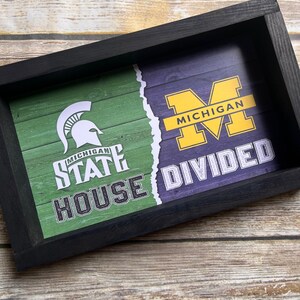 HOUSE DIVIDED Custom 2 SPORTS Team Sign Custom Wood Framed Sign, Print ...