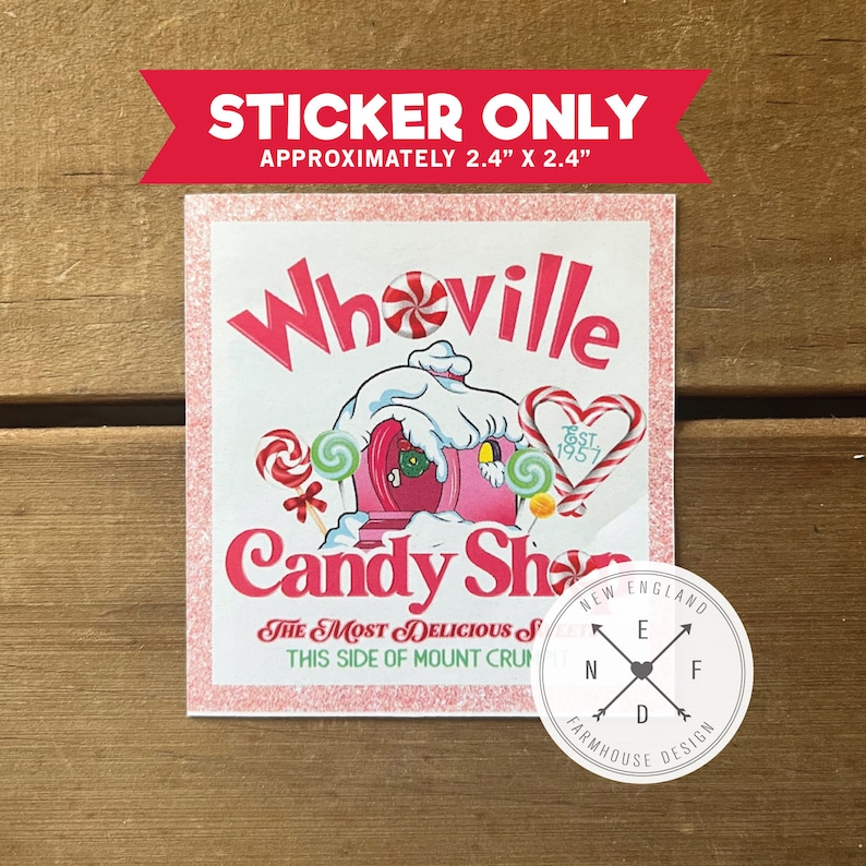 WHOVILLE Ornament & Candy Shop STICKER Label Only - Etsy